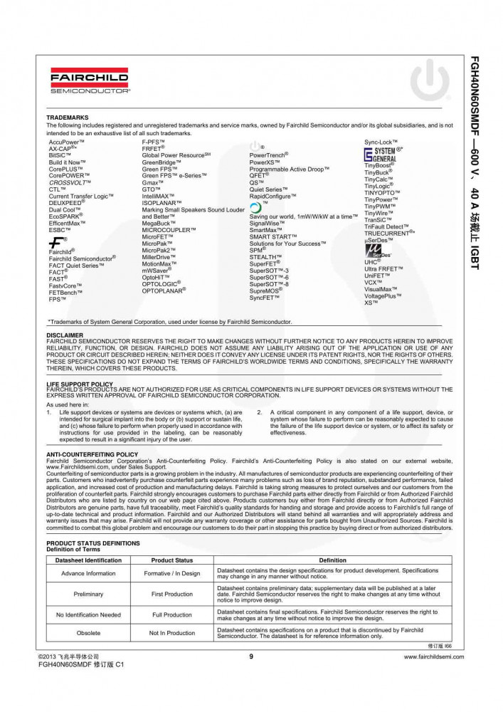 FGH40N60SMDF datasheet page 10