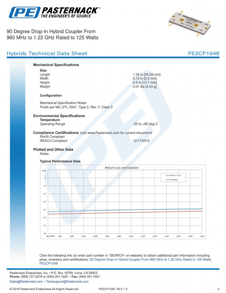 PE2CP1048 technical data sheet page 2