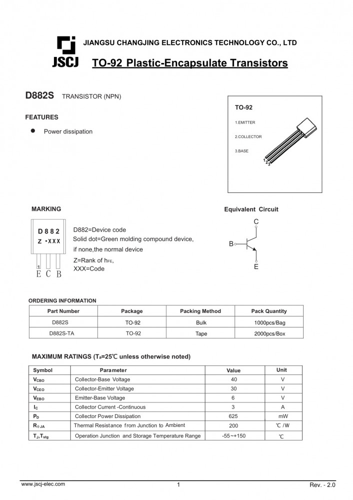 D882S-TA datasheet page 1
