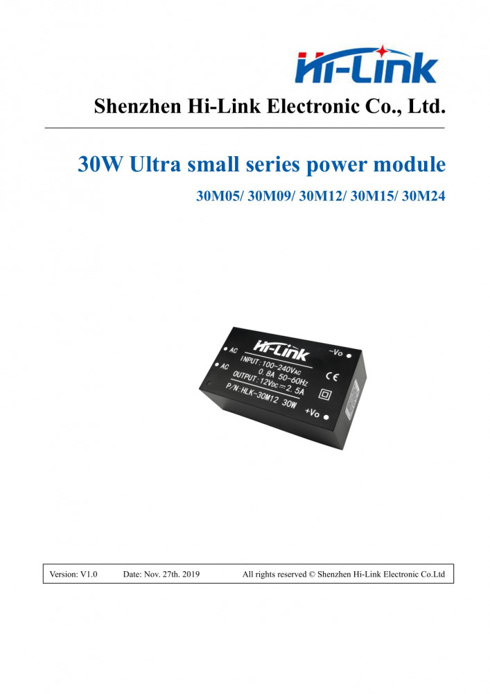 HLK-30M24 datasheet page 1