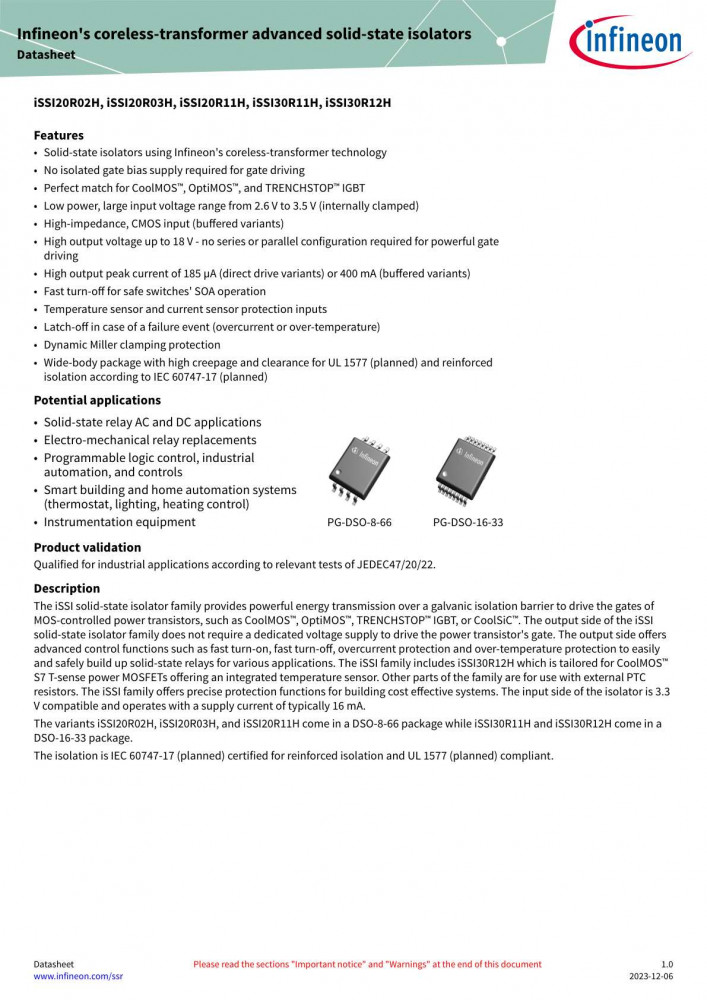 ISSI20R03H technical document page 1