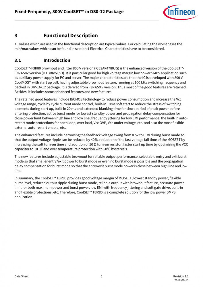 ICE3AR4780JG datasheet page 5