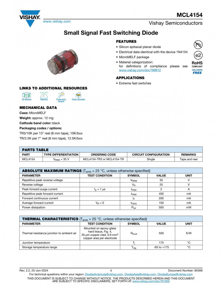 MCL4154-TR datasheet page 1