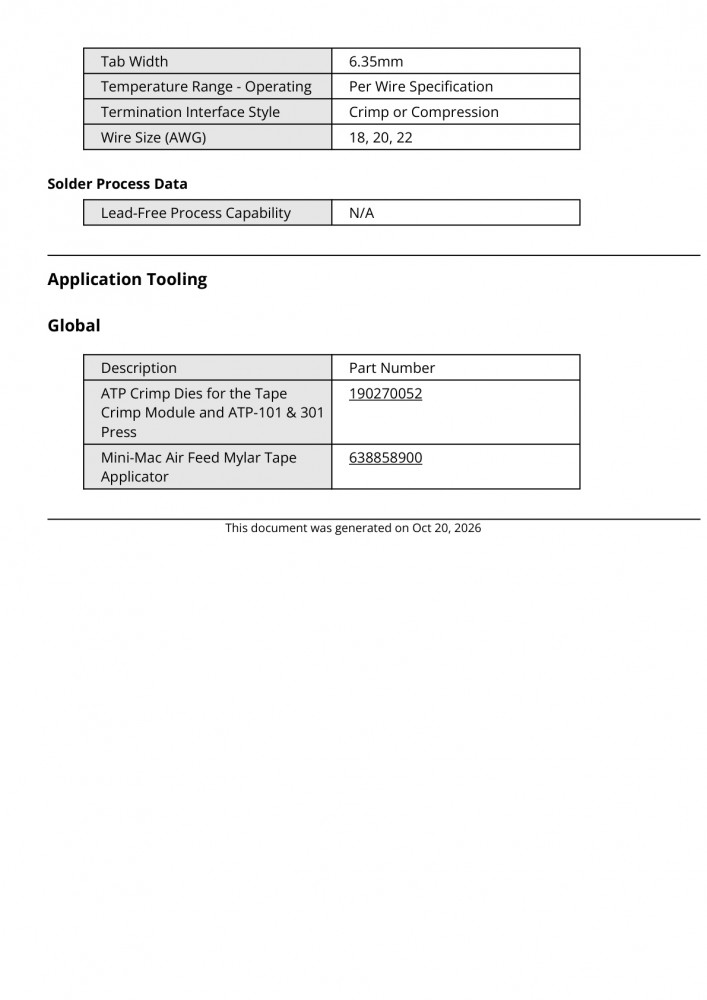 Technical document page 3 for MOLEX 190080007