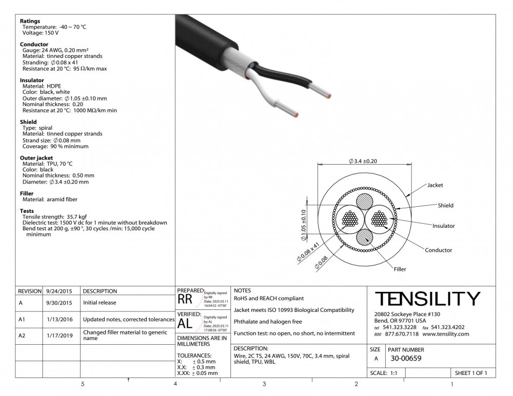 Tensility International 30-00659 product specification drawing