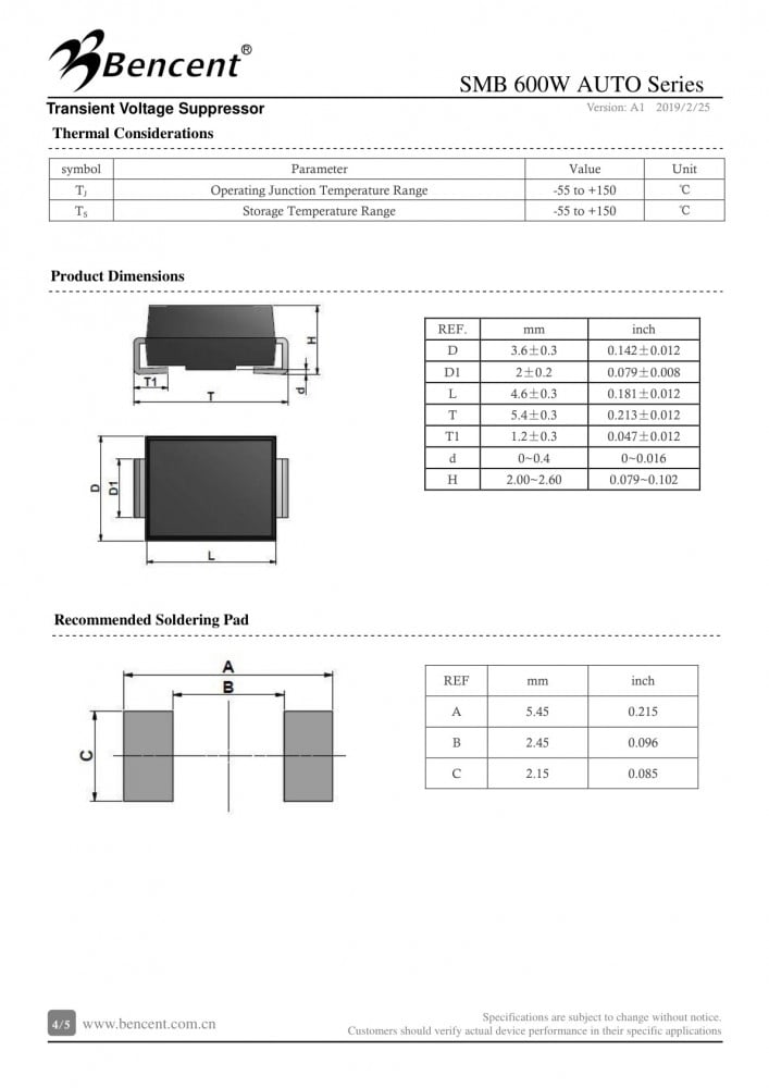 Bencent BV-SMBJ8.5CAQ datasheet page 4