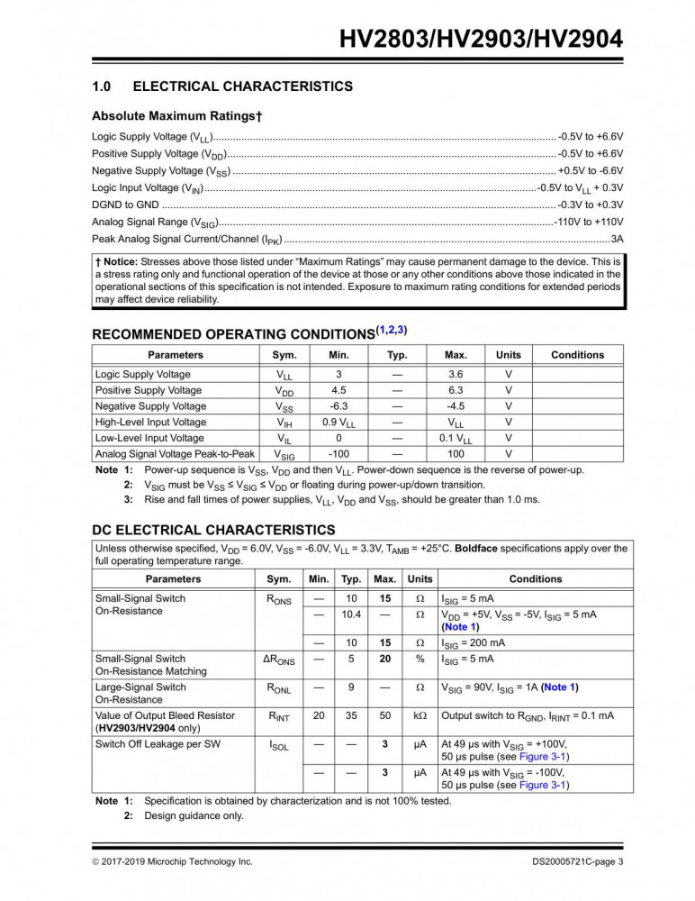 HV2803 datasheet page 3