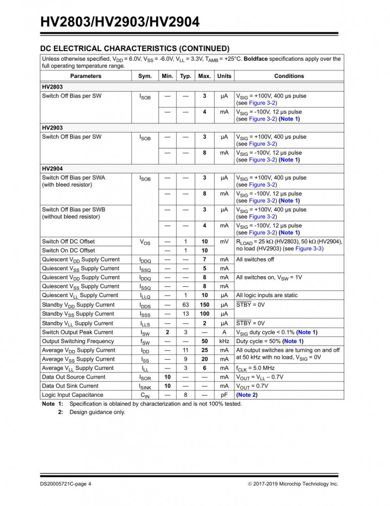 HV2803 datasheet page 4