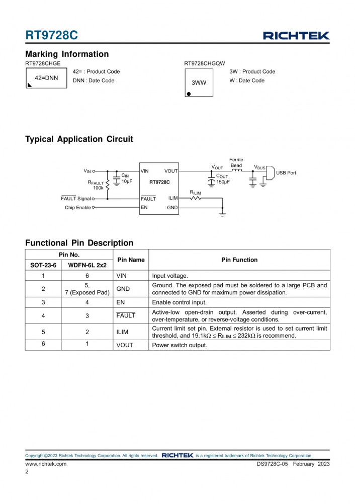 RT9728C datasheet page 2