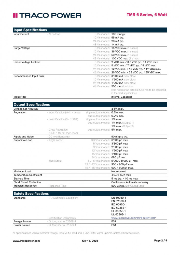 TMR 6 series datasheet page 2