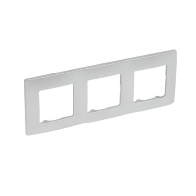 Niloé - Plate 3 gang aluminum - Horizontal/vertical flush-mounted frame - Matt lacquered thermoplastic IK04 - Snap-on cover 186x86mm for sale