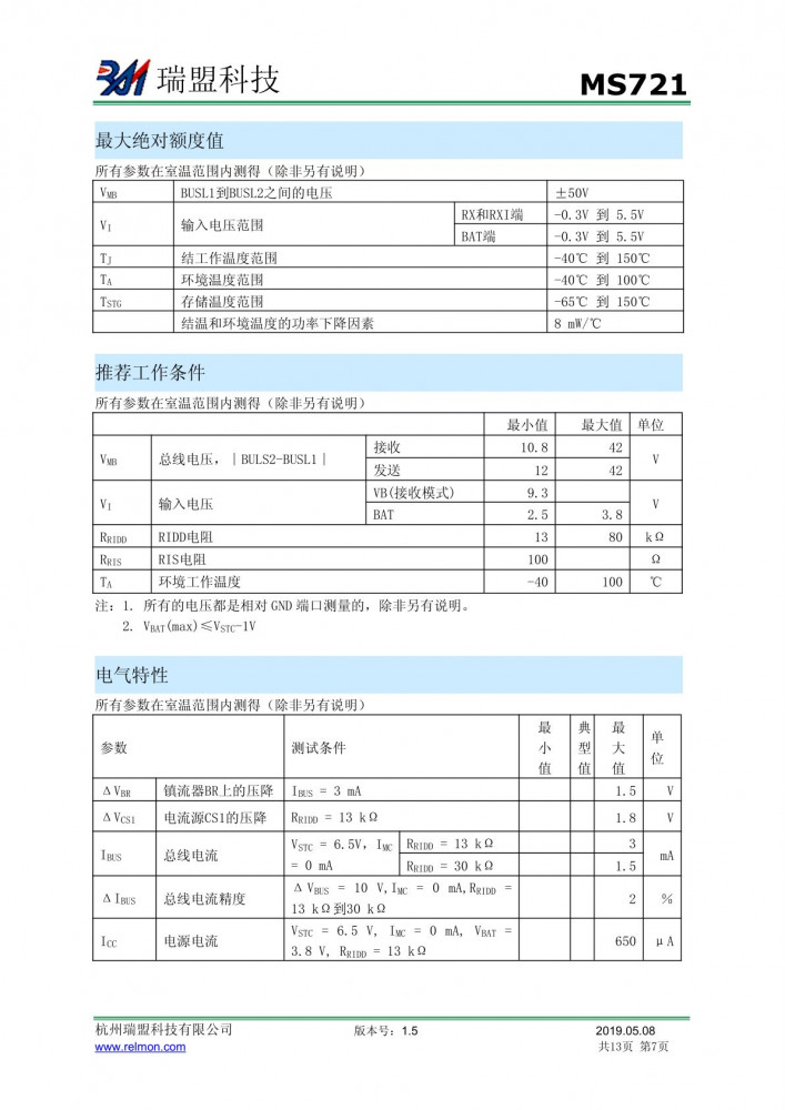 MS721 datasheet page 7
