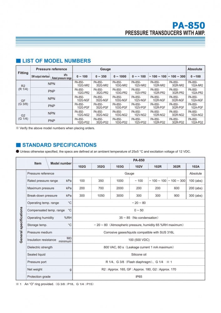 PA-850 technical document page 2