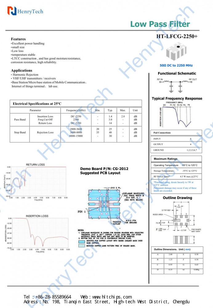 HT-LFCG-2250+ technical document page