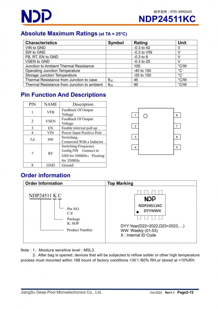 NDP24511KC datasheet page 2