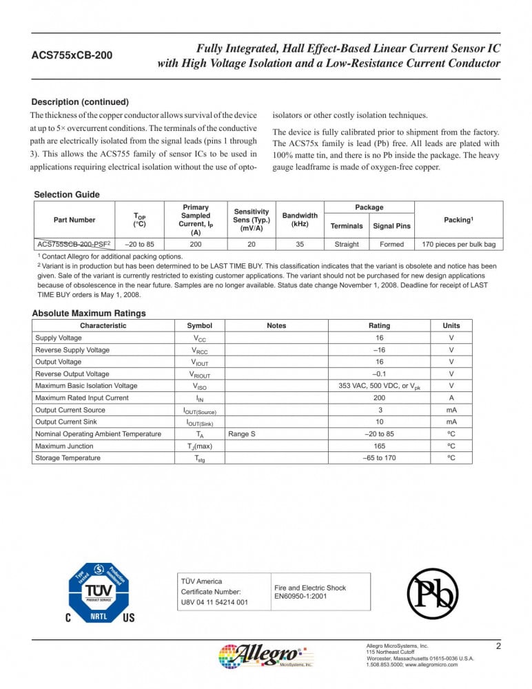 ACS755 datasheet page 3