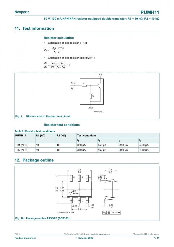 PUMH11F datasheet page 7