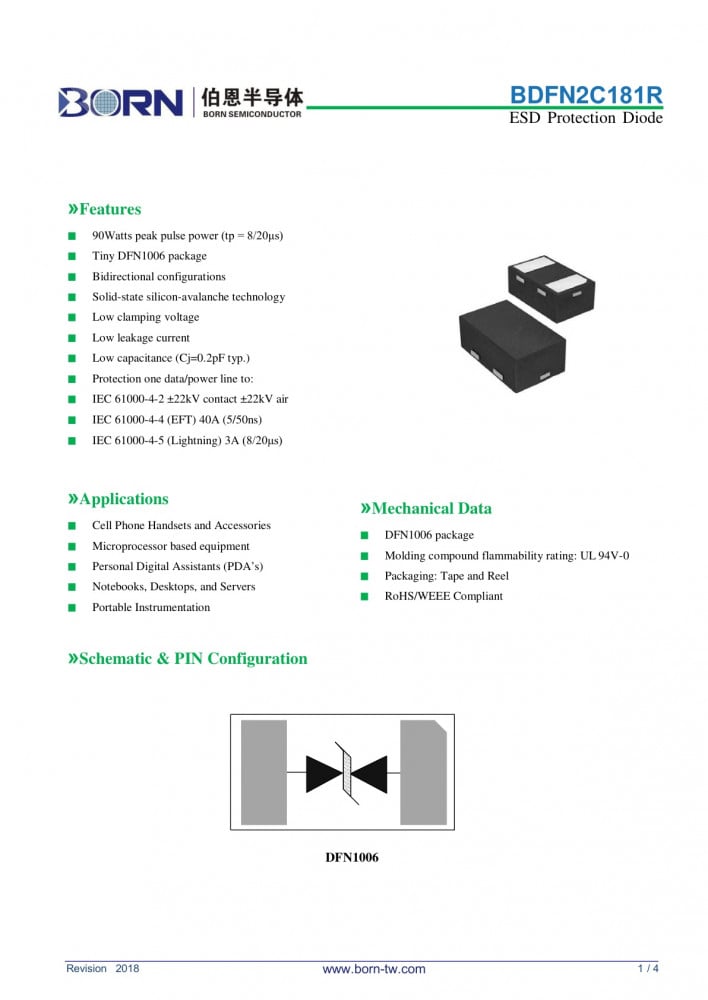 BDFN2C181R datasheet page 1