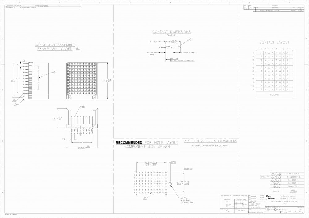TE Connectivity 5646457-1 controlled drawing page 1