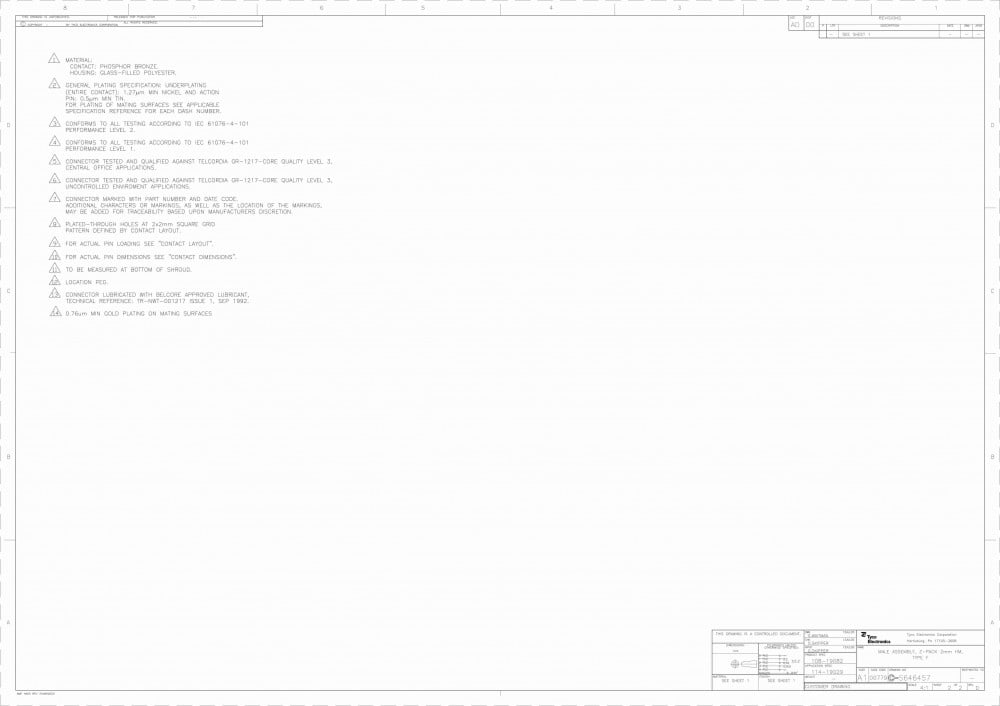 TE Connectivity 5646457-1 controlled drawing page 2