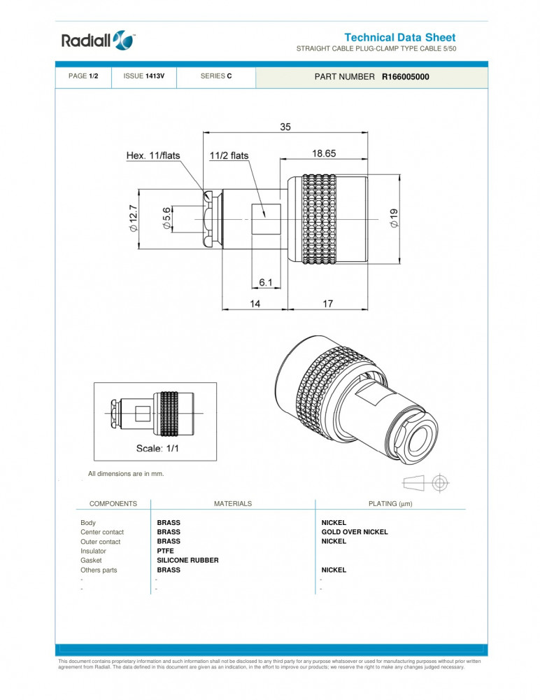 Radiall R166005000 datasheet page 1