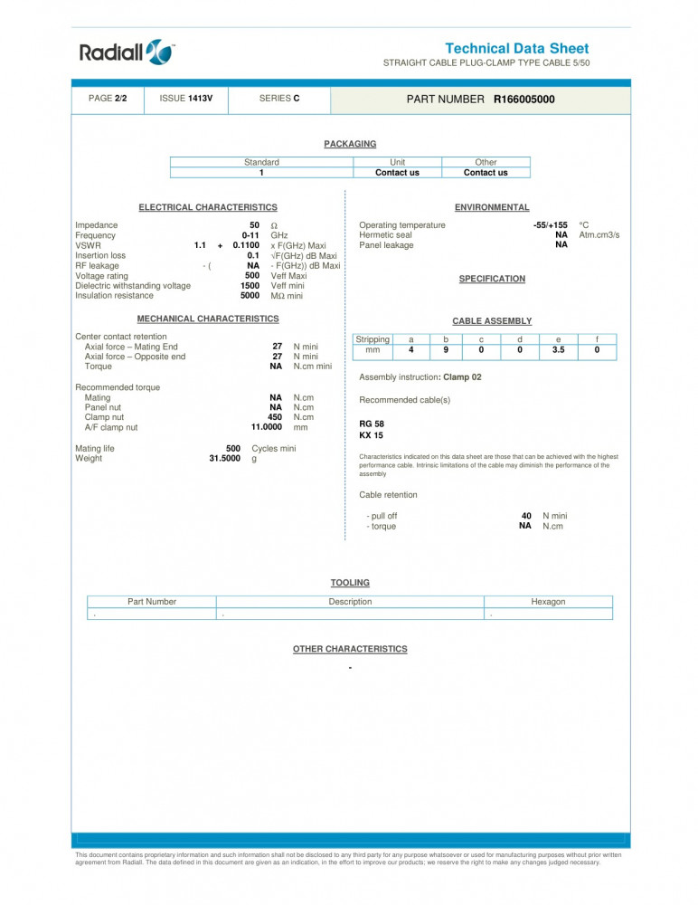 Radiall R166005000 datasheet page 2