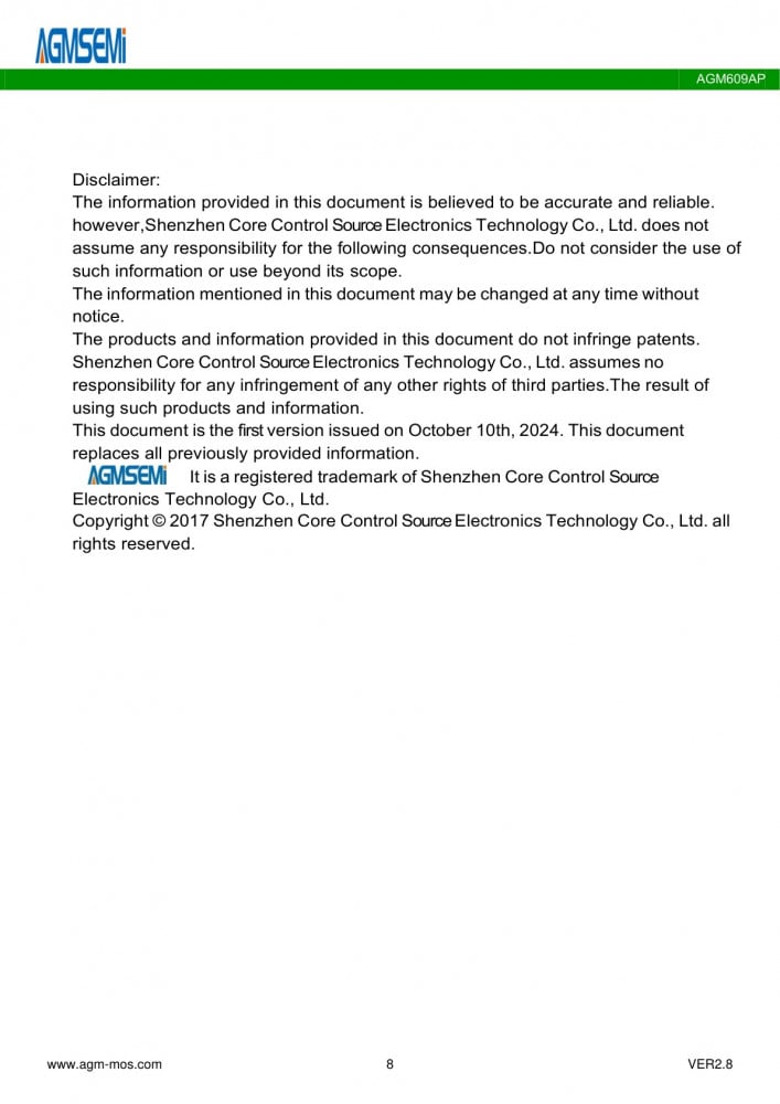 AGM609AP datasheet page 8
