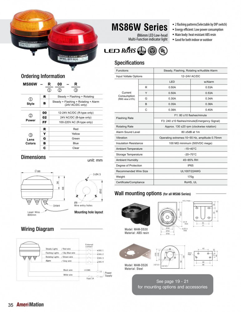 MS86W Series technical document preview