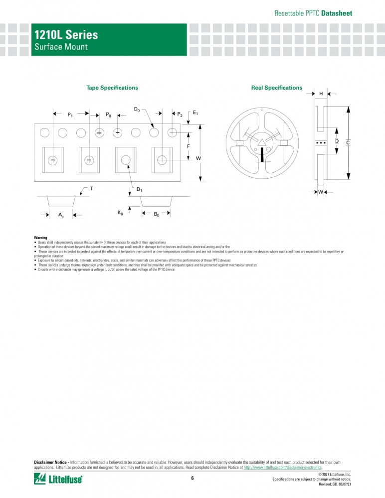 Littelfuse 1210L Series datasheet page 6
