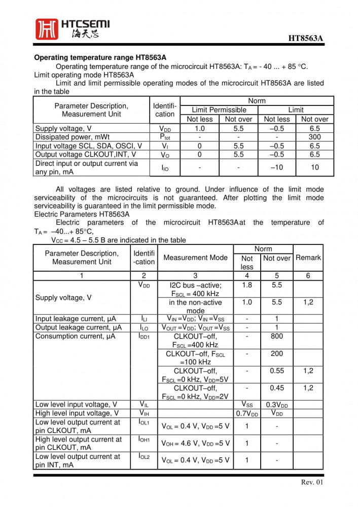 HT8563ANZ datasheet page 2
