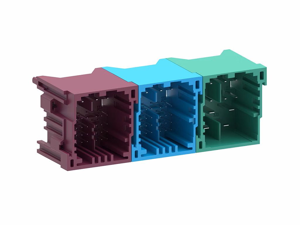 stAK50h 3 Bay Vertical Hybrid Header, 86 Circuits, Bay 1: 27 Circuits/Key 1/Black; Bay 2: 27 Circuits/Key 2/Green; Bay 3: 32 Circuits/Key 1/Black; Tray