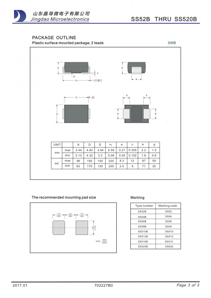SS52B datasheet page 3