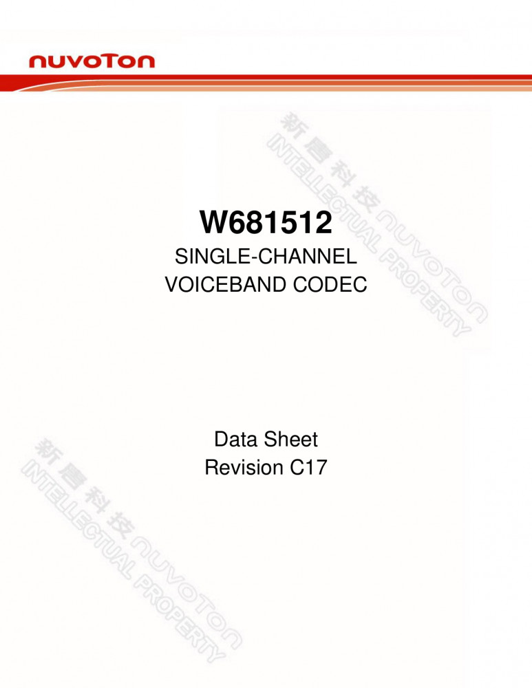W681512 datasheet page 1