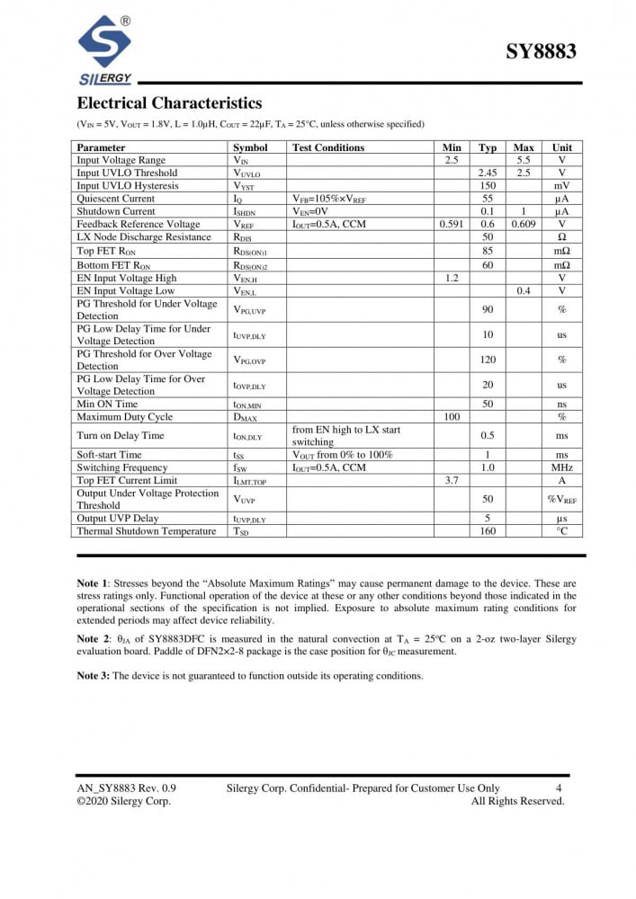 SY8883DFC datasheet page 4