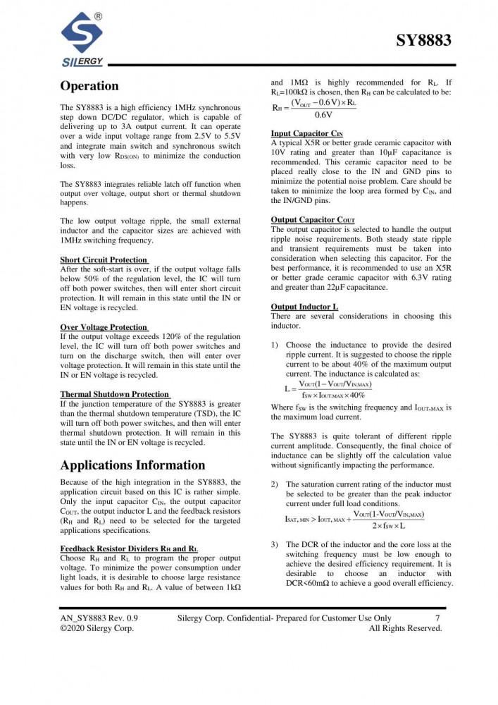 SY8883DFC datasheet page 7