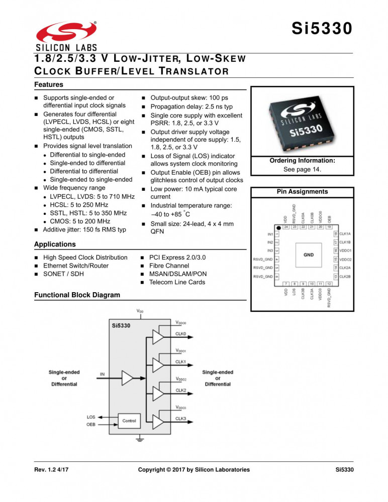 SI5330 document page 1