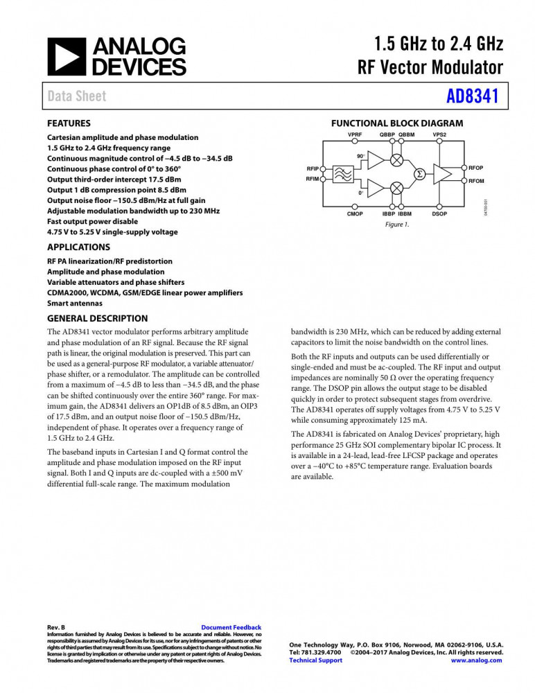AD8341 datasheet page 1