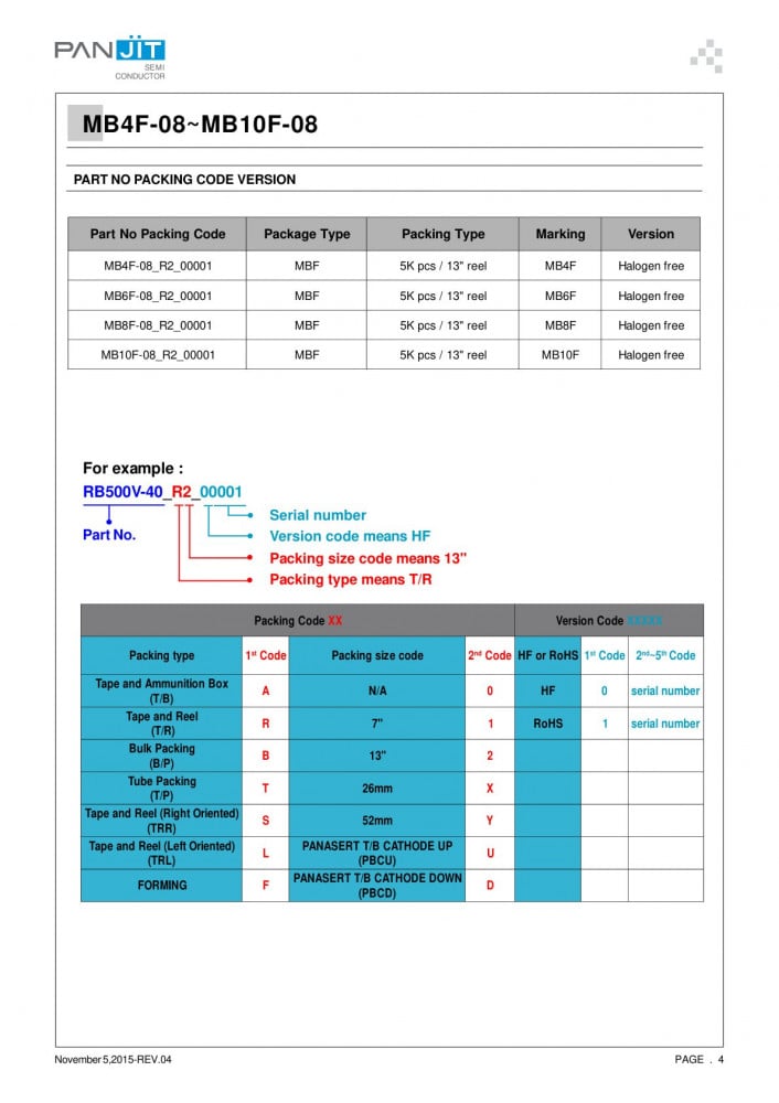 PANJIT MB6F-08 datasheet page 4