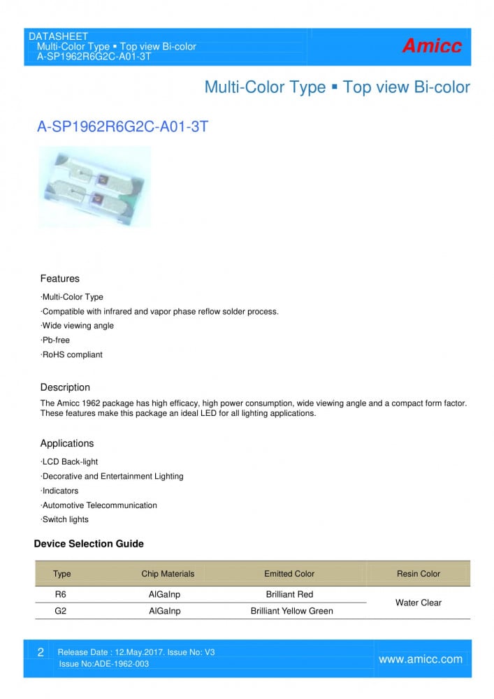 A-SP1962R6G2C-A01-3T datasheet page 2