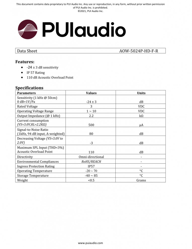 AOW-5024P-HD-F-R datasheet page 1