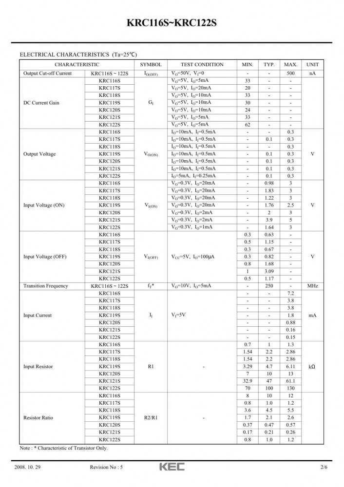KEC KRC119S datasheet page 2
