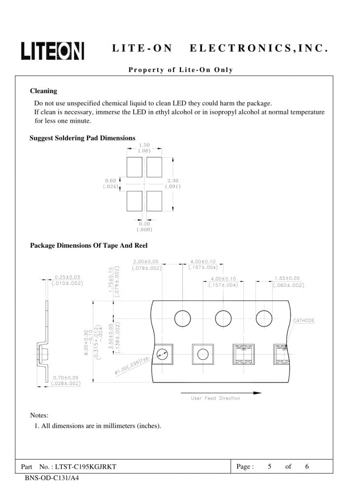 LTST-C195KGJRKT datasheet page 5