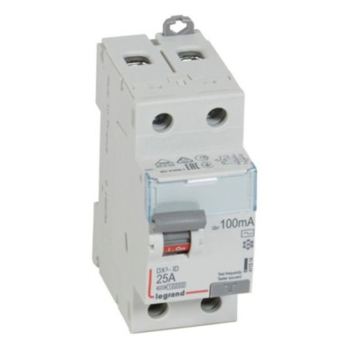 RCD DX³-ID - 4P 400V~ neutral right-hand side - 63A selective RCCB - 300mA type A - 4-module DIN rail IP20