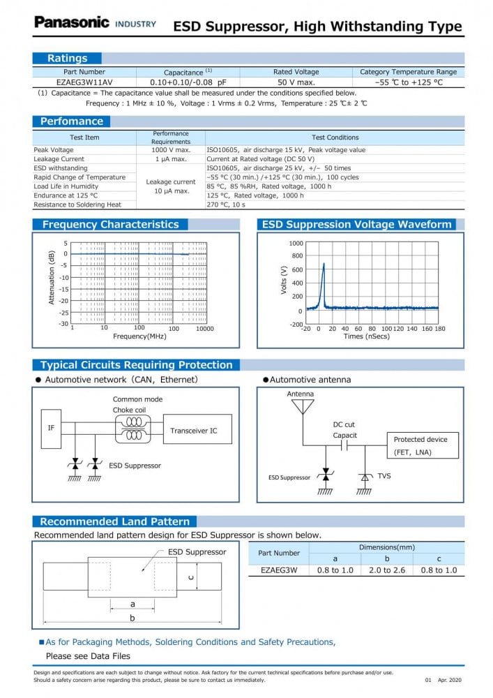 EZAEG3W11AV technical document page 2