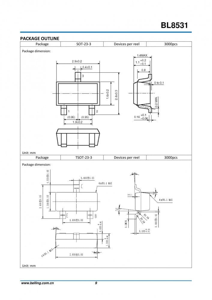 BL8531 datasheet page 9