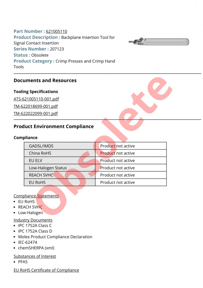 621005110 tooling document preview, page 1