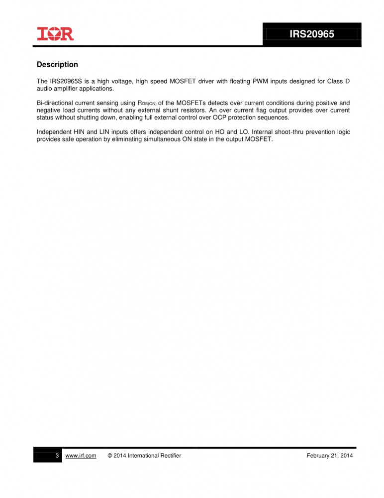 IRS20965STRPBF datasheet page 3