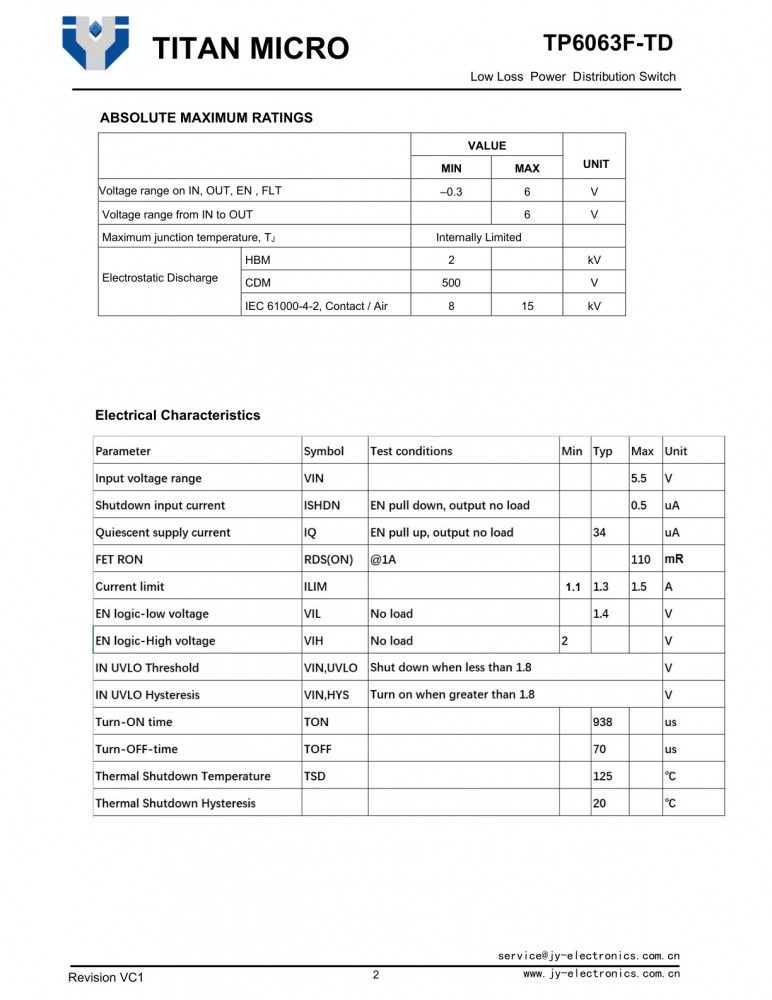 TP6063F-TDX datasheet page 2