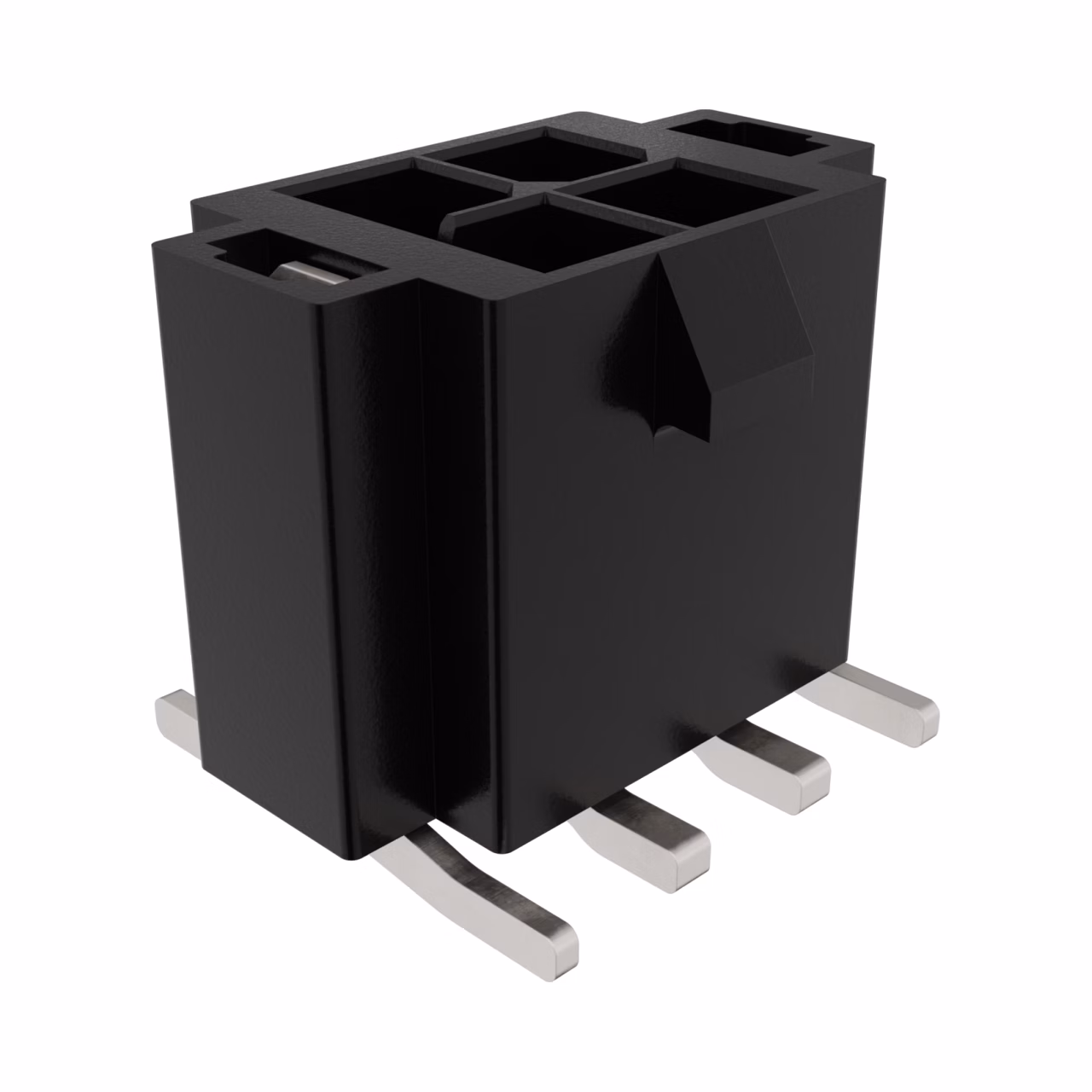 Mini-Fit Max Vertical Header, Dual Row, Surface Mount, 4 Circuits, Matte Tin (Sn) Plating, Black, Glow-Wire Capable, Tape and Reel for sale