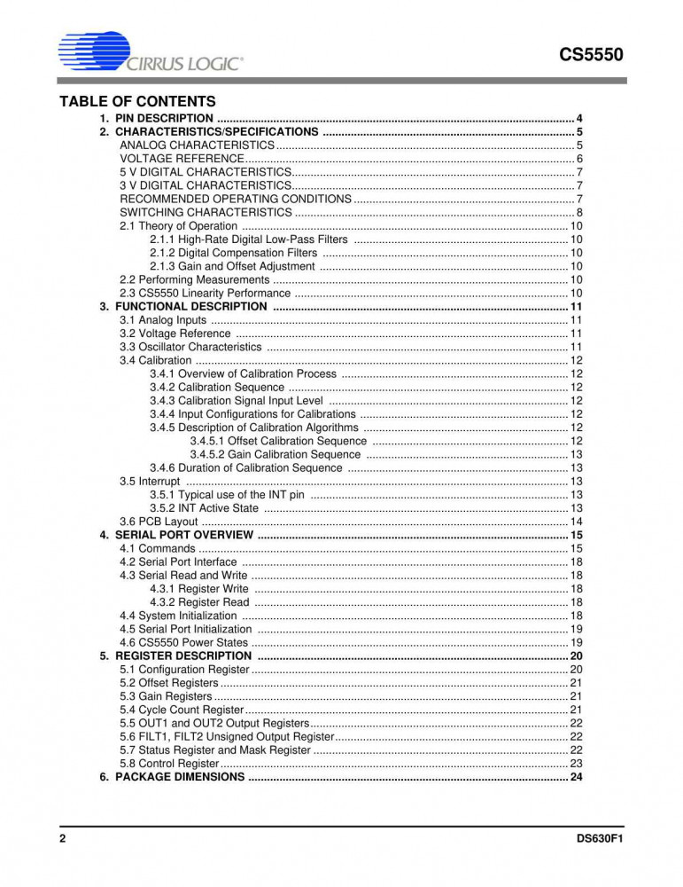 CS5550 datasheet page 2